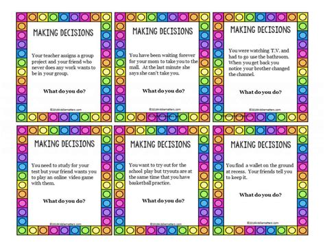Decision Making Scenario Worksheets