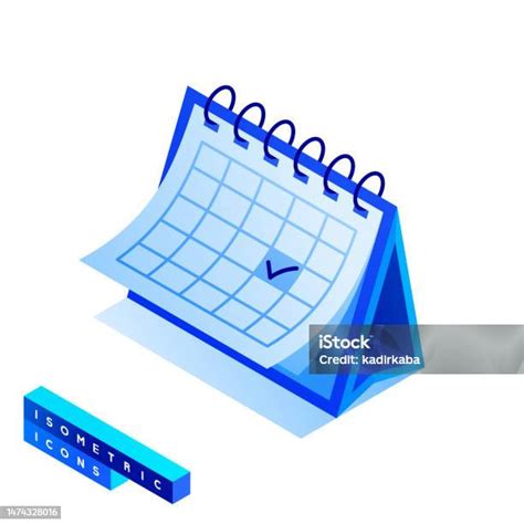 일정과 조직 아이소메트릭 아이콘과 3차원 디자인의 벡터 그림 일정 달력 달력에 대한 스톡 벡터 아트 및 기타 이미지 달력 등측투영법 마감일 Istock