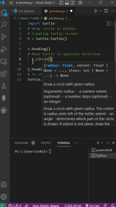draw a circle using python python programming project python