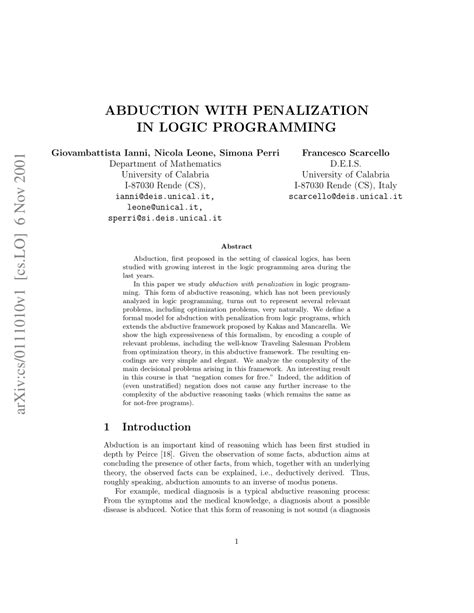 pdf abduction with penalization in logic programming