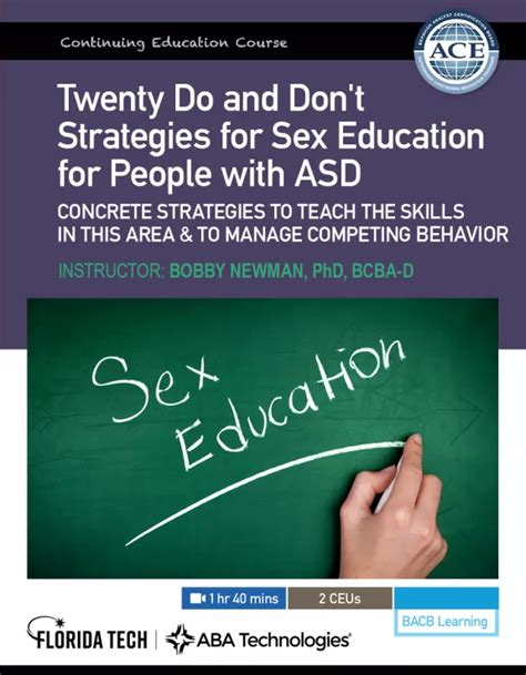 Twenty Do And Dont Strategies For Sex Education For People With Asd