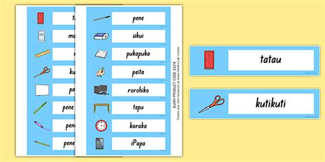 Editable Classroom Objects Labels Te Reo Māori Twinkl