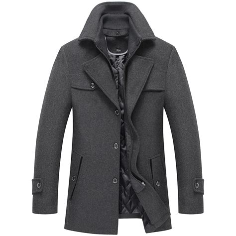 High Quality Mens Long Woollen Overcoat Winter Coat Wool Long Men Coat