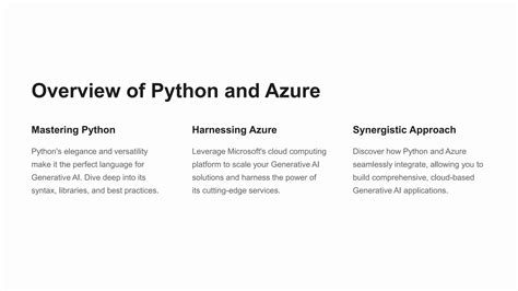 Steps To Success Generative AI With Python And Azure Training PPT