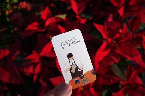 정갈하고 아늑한 느낌의 카페 바리스타 명함 적립카드 디자인 네이버 블로그