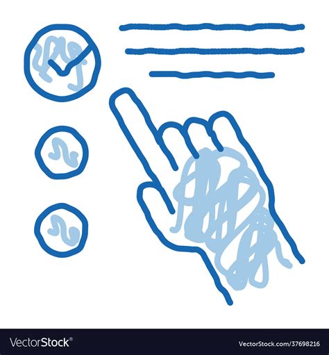 Hand Touch Check List Approved Mark Doodle Icon Vector Image