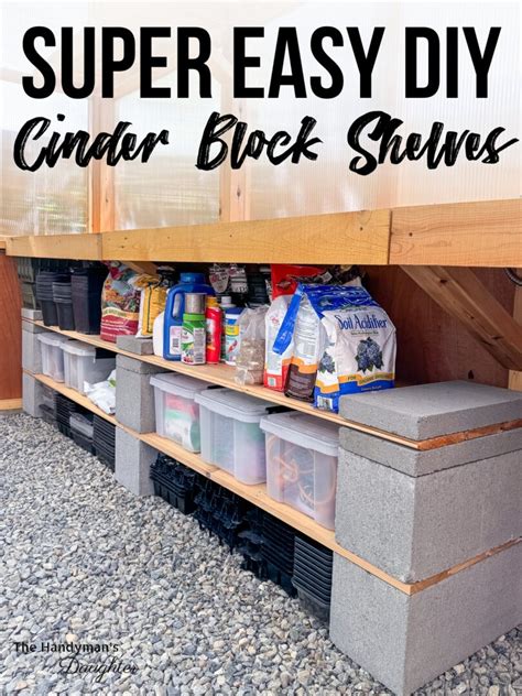 Super Easy Diy Cinder Block Shelves The Handymans Daughter