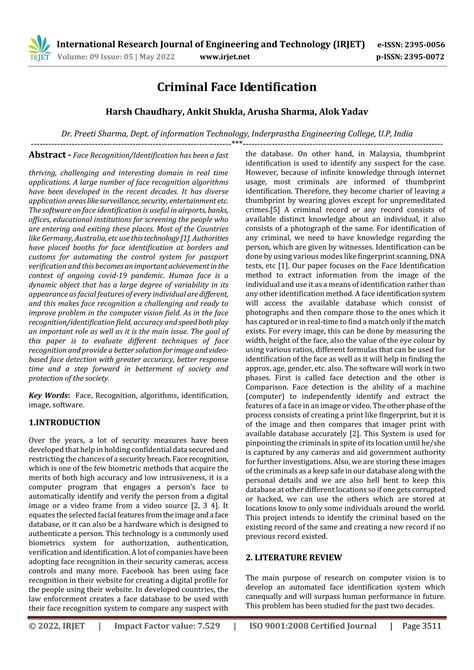 Criminal Face Identification Pdf