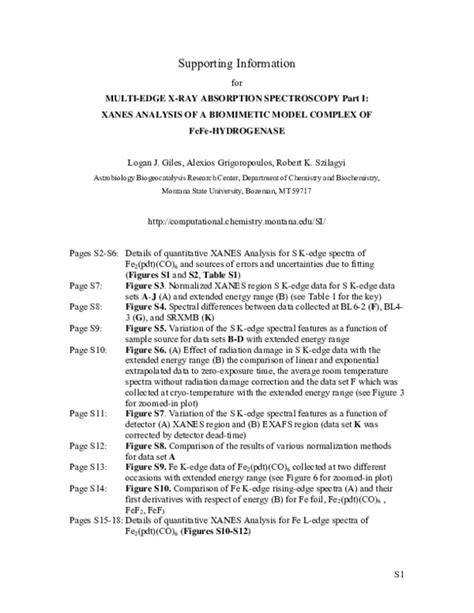 Pdf Multi Edge X Ray Absorption Spectroscopy 1 X Ray Absorption Near Edge Structure Analysis