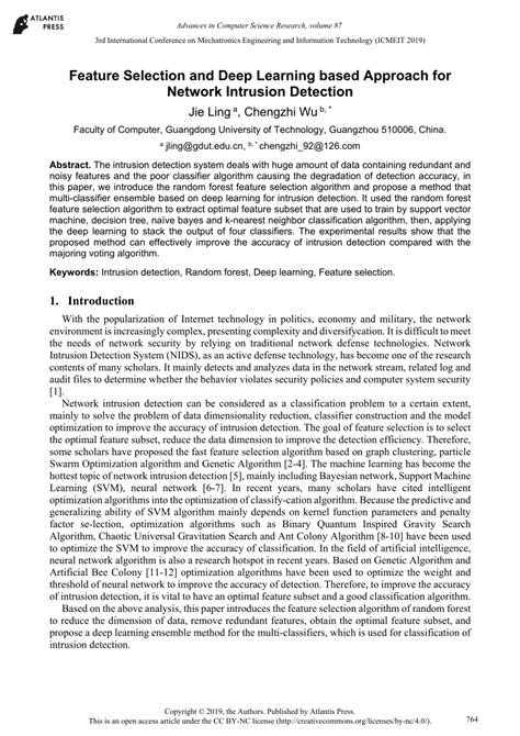 Pdf Feature Selection And Deep Learning Based Approach For Network