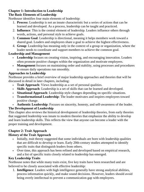 Chapter 1 Pdf Leadership Transformational Leadership