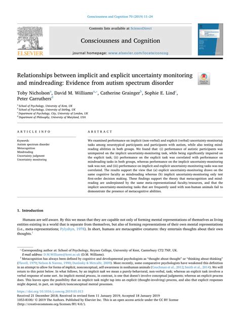 Pdf Relationships Between Implicit And Explicit Uncertainty