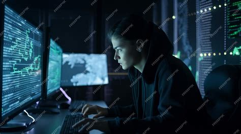 premium photo huge data and tech coding of a fintech programmer