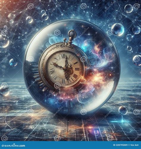 246 41 A Clock And A Crystal Ball Morphed Together Creating A Y Stock Image Image Of Device