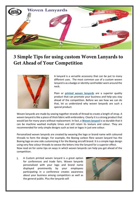 Ppt 3 Simple Tips For Using Custom Woven Lanyards To Get Ahead Of
