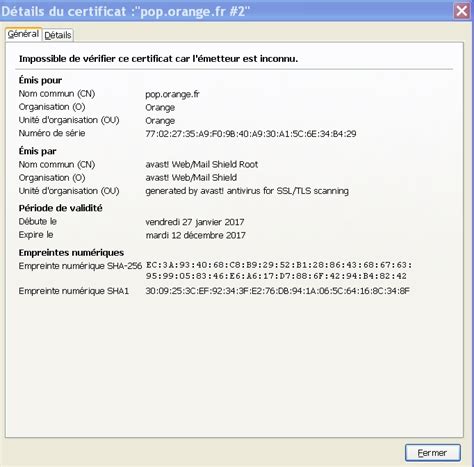 Résolu Exception De Securité Avec Thunderbird Communauté Orange