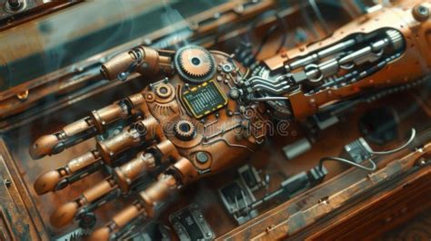 Bronze And Copper Ai Chip Robotic Hand Stock Illustration Illustration Of Design Robot 327782923