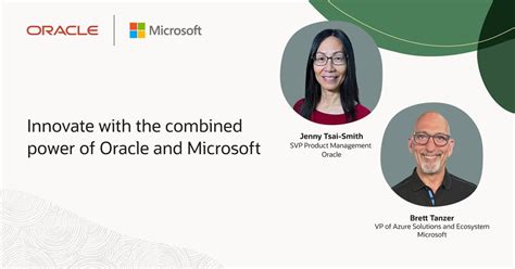 Oracle On Linkedin Tomorrow Join Jenny Tsai Smith And Microsofts Brett Tanzer To Learn How…