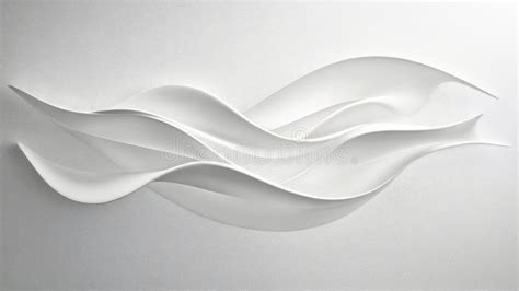 Abstract White Flowing Sculptural Waves On A Seamless Background Minimalist Art And 3d