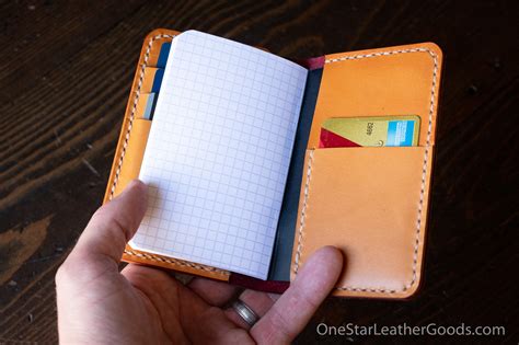 Small A7 Notebook Wallet Park Sloper Medium No Pen Red Horween Chromexcel Tan Bridle SMNP