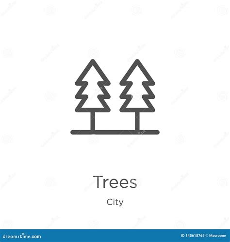 Trees Icon Vector From City Collection Thin Line Trees Outline Icon Vector Illustration