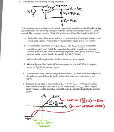 Solved 2 Consider This Non Inverting Op Amplifier This Chegg Com