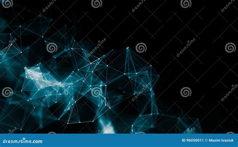 Abstract 3d Rendering Futuristic Dots And Lines Computer Geometric