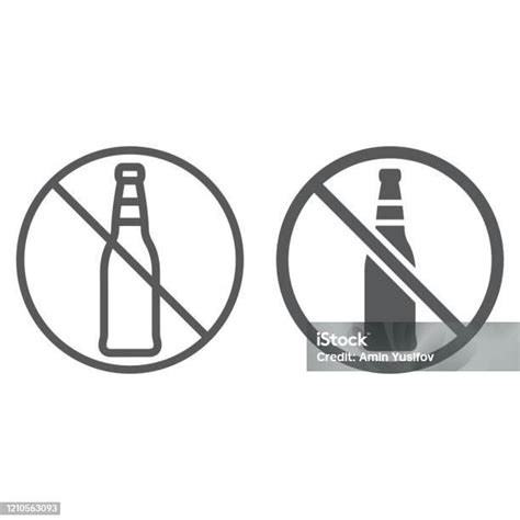 아니 알코올 라인과 문양 아이콘 금지 및 금지 아니 알코올 기호 벡터 그래픽 흰색 배경에 선형 패턴 Eps 10 0명에 대한
