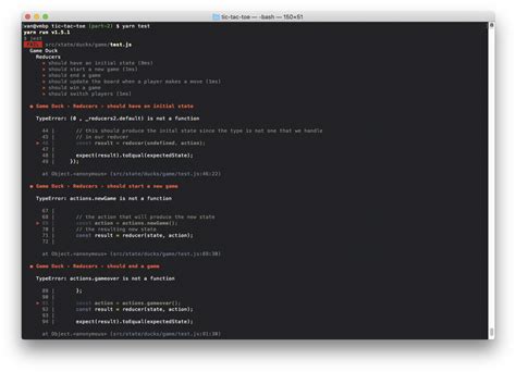 if you run yarn test now you will get failing tests vim javascript