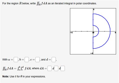 solved for the region r ﻿below write ∬rfda as an iterated