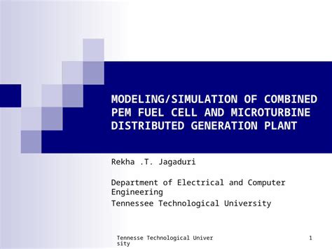 Ppt Modeling Simulation Of Combined Pem Fuel Cell And Microturbine