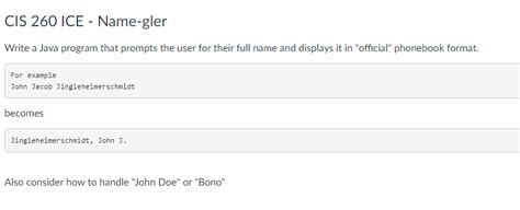 Solved CIS 260 ICE - Name-gler Write a Java program that | Chegg.com