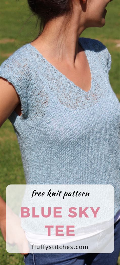 Knit Blue Sky Tee Free Pattern Knitted Tees Free Pattern Casual