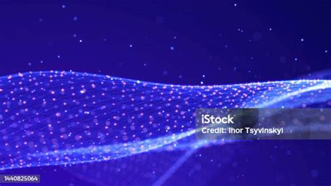 어두운 배경에 아름다운 곡선 파도 디지털 기술 배경 네트워크 개념입니다 3d 연결에 대한 스톡 사진 및 기타 이미지 연결 화학 과학 0명 Istock