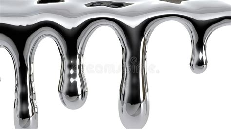 3d Illustration Of Liquid Chrome Dripping Generative Ai Stock