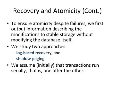 Recovery System Failure Classification Transaction Failure Logical Errors
