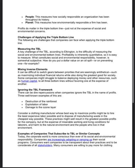Solved 3 What Are The Three Bottom Lines In The Triple