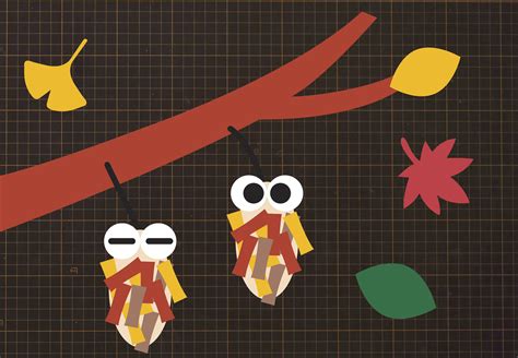 壁面飾り工房本店【壁面装飾・パネルシアター・ペープサート・型紙・知育・保育・介護商品の販売】 ★無料ダウンロード型紙「みのむし1」 蓑虫