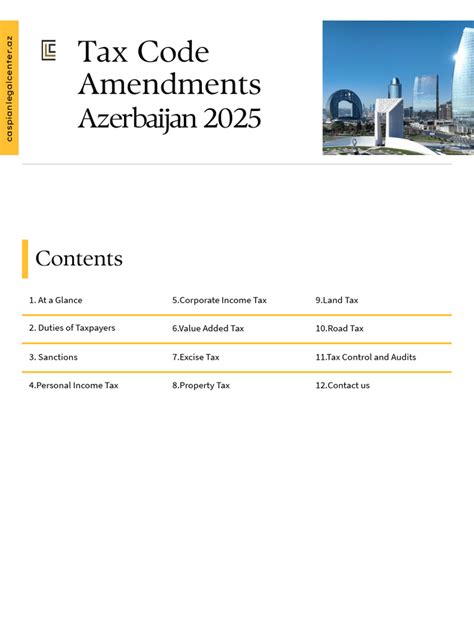 Tax Code Of Azerbaijan 2025 Tax Code Amendments Pdf Pdf Value Added