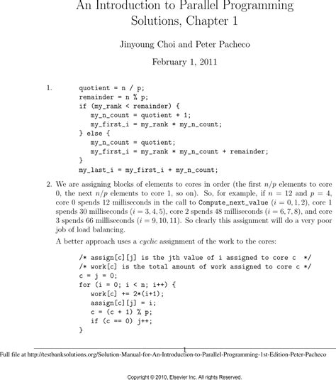 Solution Manual For An Introduction To Parallel Programming 1st Edition