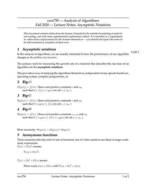 notes asymptotics pdf functions and mappings mathematics of computing