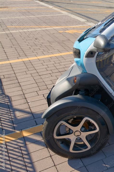 Front End Of A Modern Electric Vehicle This Electric Vehicle Is Ideal For Driving On City