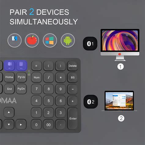 Ready Stock JOMAA Keys Bluetooth Numeric Keypad Wireless Rechargeable Numpad Keyboard Ultra