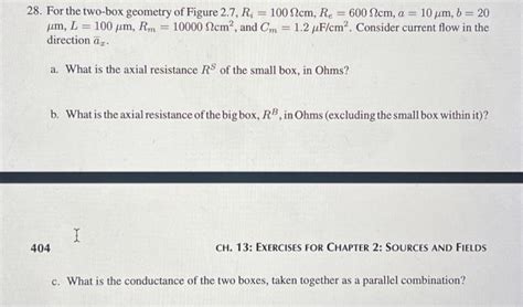Solved 28 For The Two Box Geometry Of Figure 27