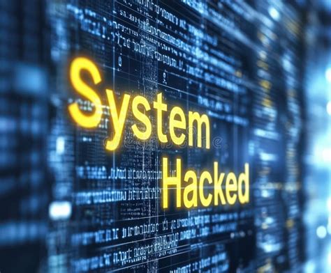 System Hacked Alert Displayed Digital Interface Code Background Stock