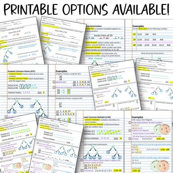 Math Notebook Prime Factorization GCF LCM Animated PowerPoint Google