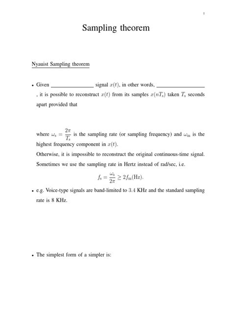 04 0 Sampling Theorem Pdf