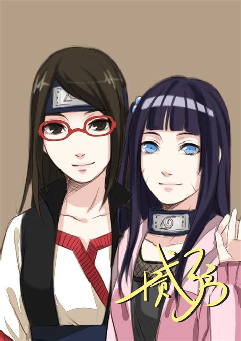 Uchiha Sarada And Uzumaki Himawari Naruto Drawn By Shi Er Xian Danbooru