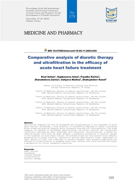 Pdf Comparative Analysis Of Diuretic Therapy And Ultrafiltration In The Efficacy Of Acute