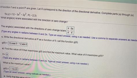 Solved A Function F And A Point P Are Given Let Correspond Chegg